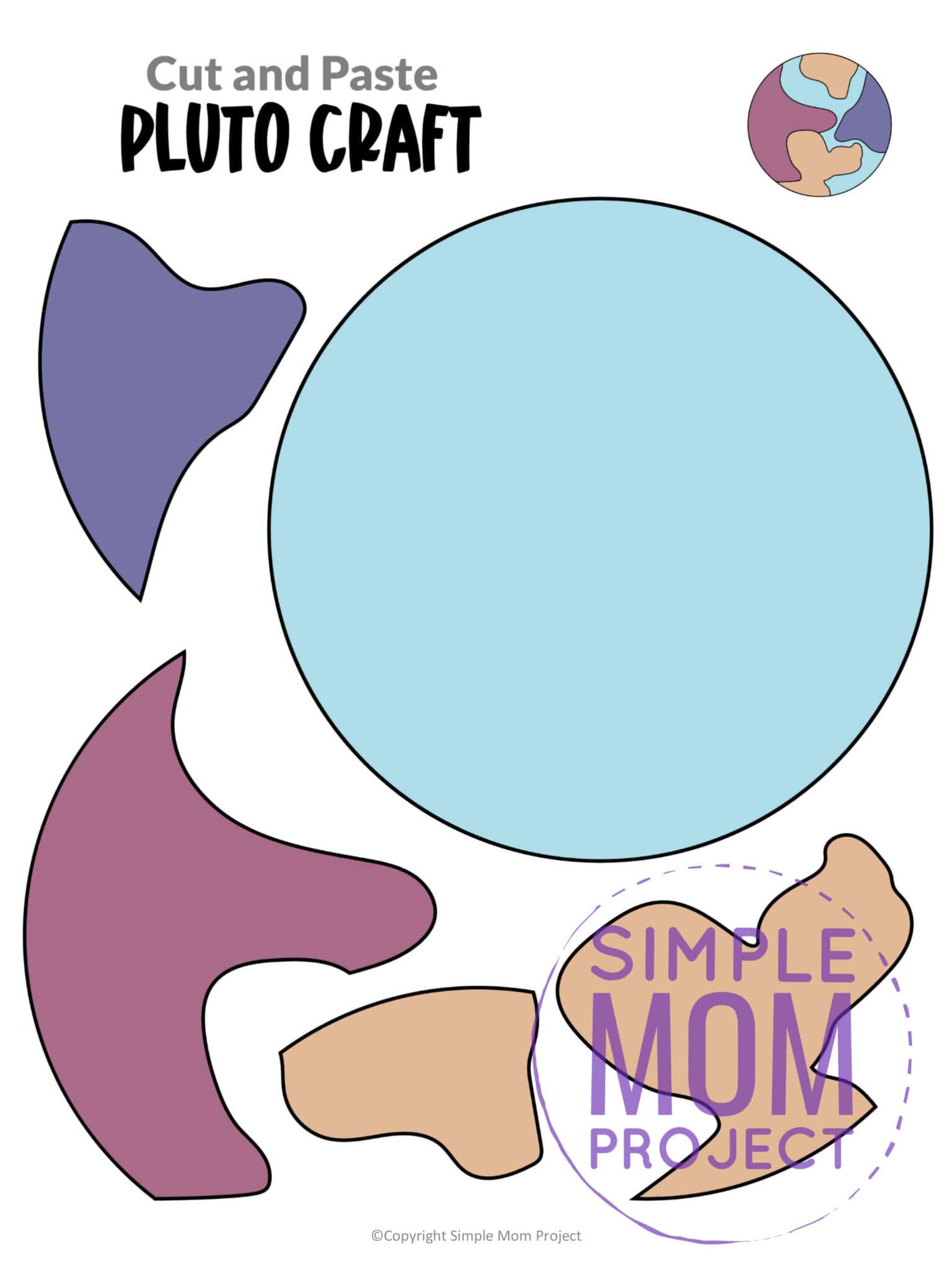 Pluto Craft With Printable Template – Simple Mom Project