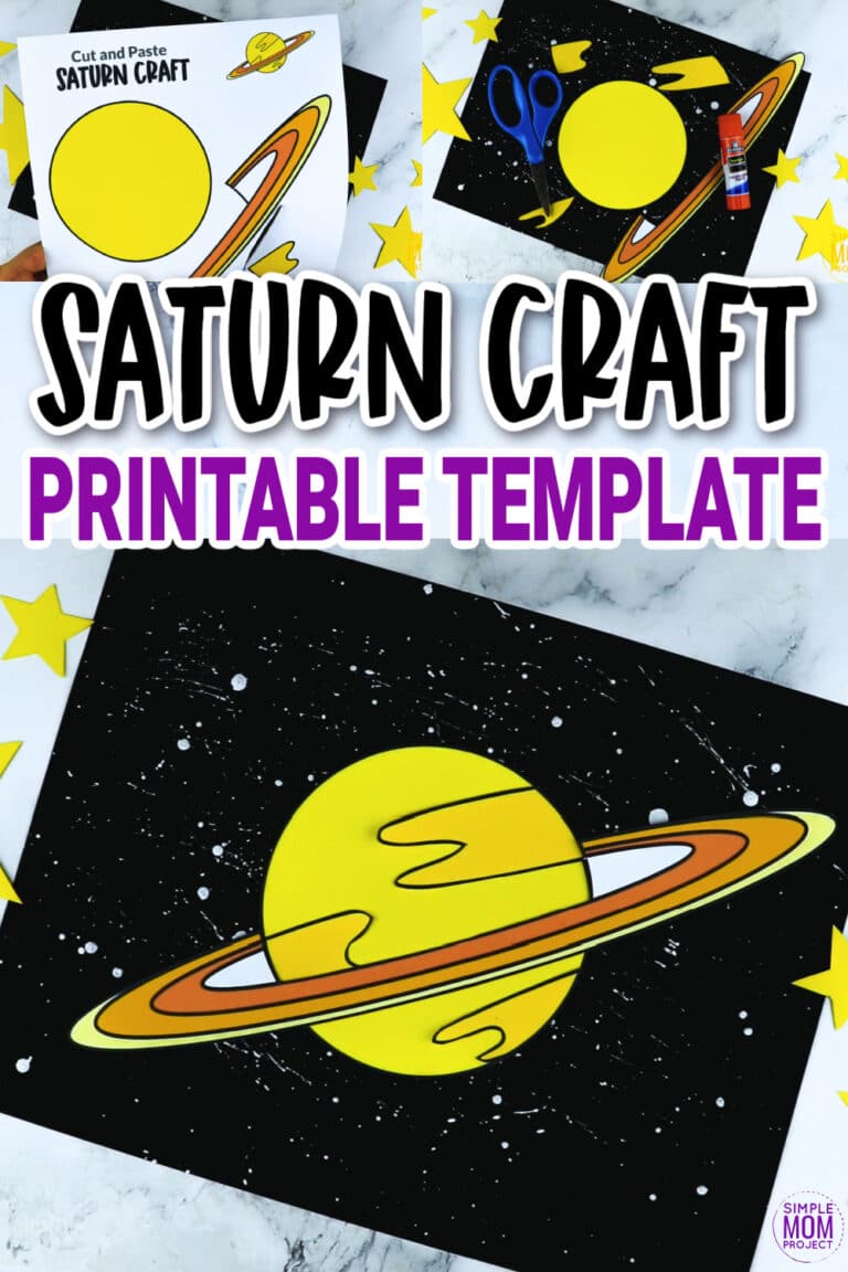 Cut and Paste Saturn Craft with Saturn Template – Simple Mom Project