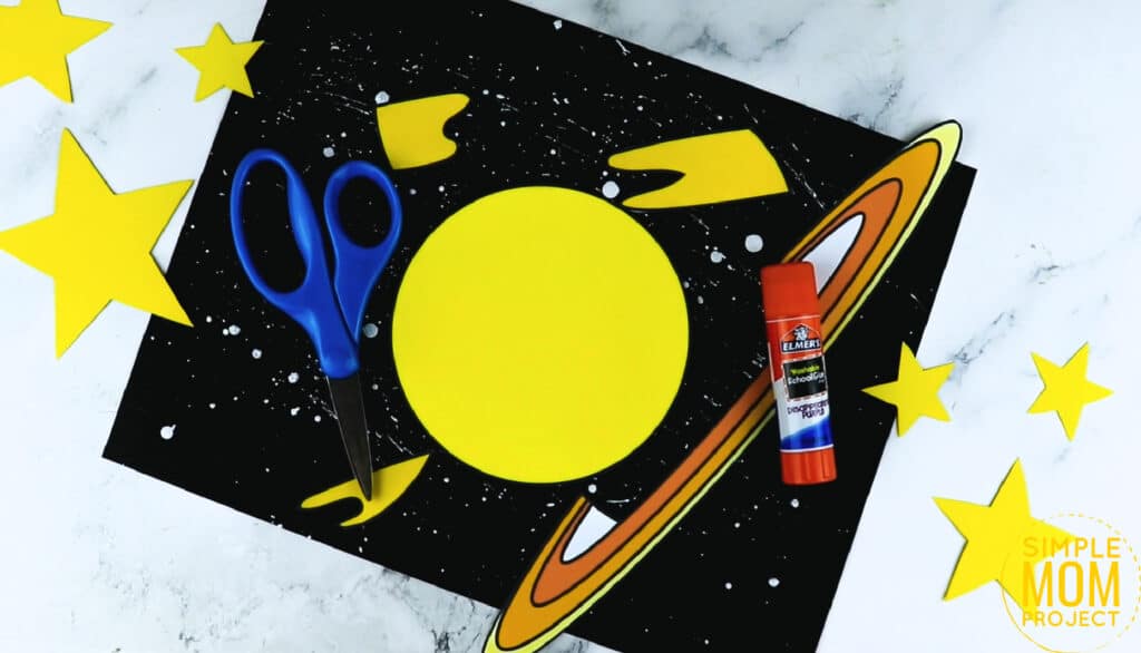 Cut and Paste Saturn Craft with Saturn Template - Simple Mom Project