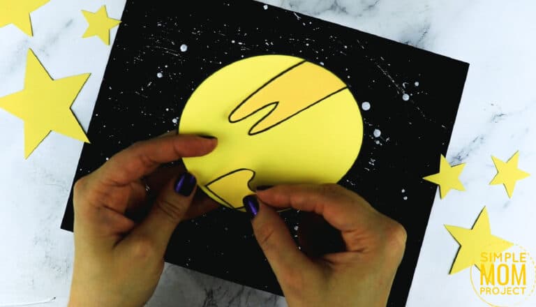 Cut and Paste Saturn Craft with Saturn Template - Simple Mom Project