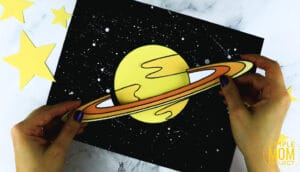 Cut and Paste Saturn Craft with Saturn Template - Simple Mom Project