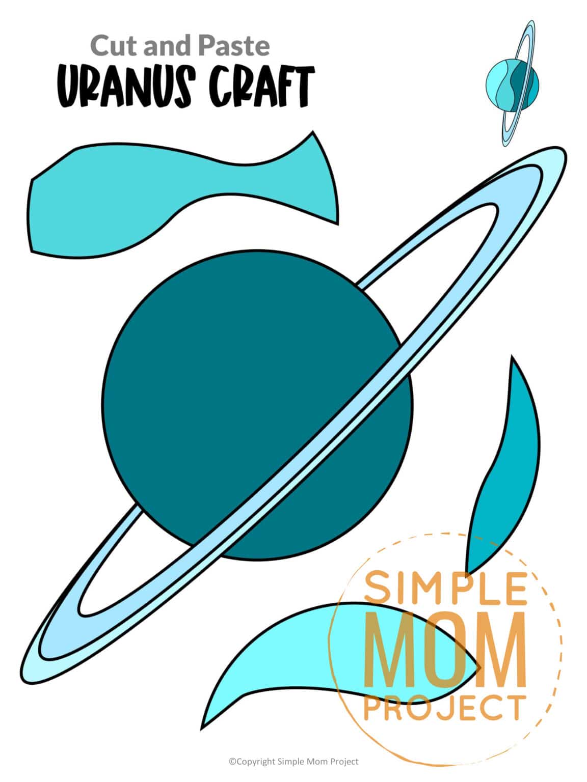 Uranus Craft With Printable Template - Simple Mom Project