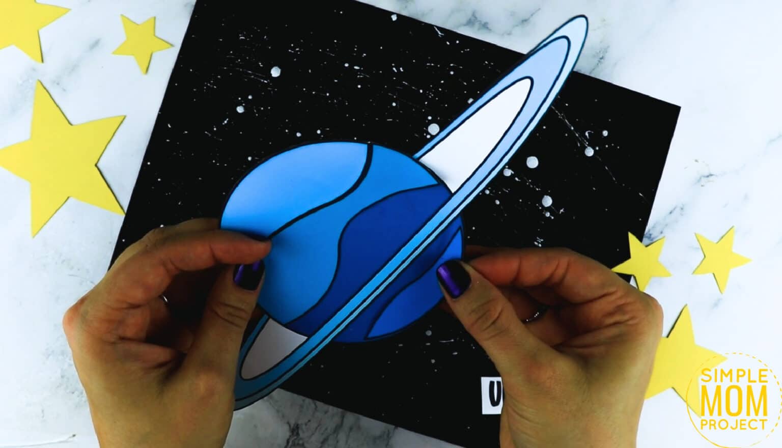 Uranus Craft With Printable Template - Simple Mom Project
