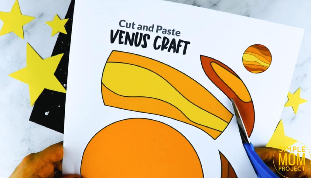 Planet Venus Cut and Paste Craft with Venus Template - Simple Mom Project