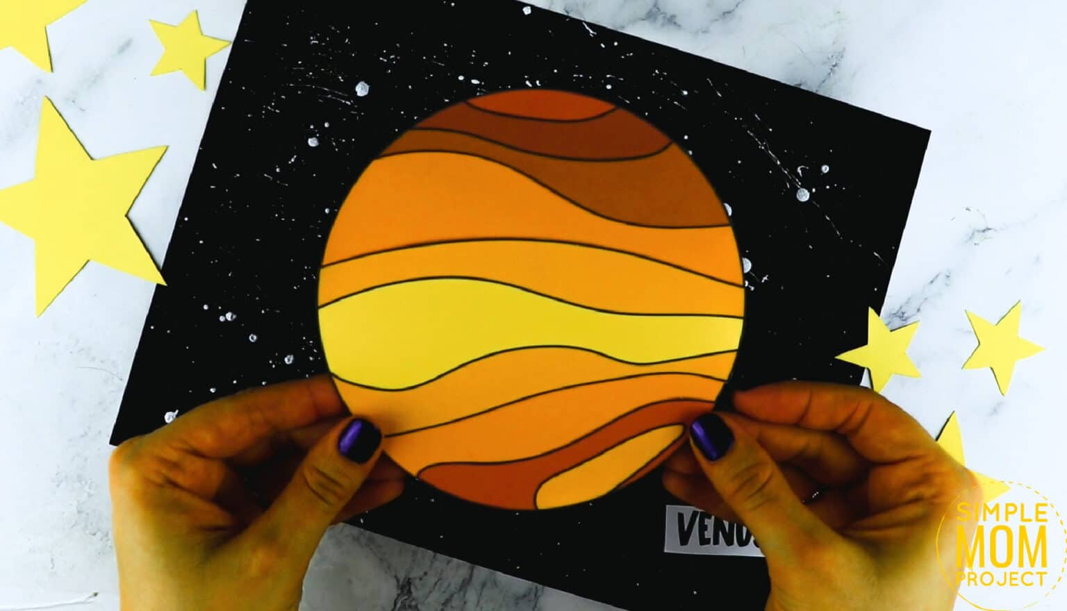 Planet Venus Cut and Paste Craft with Venus Template - Simple Mom Project