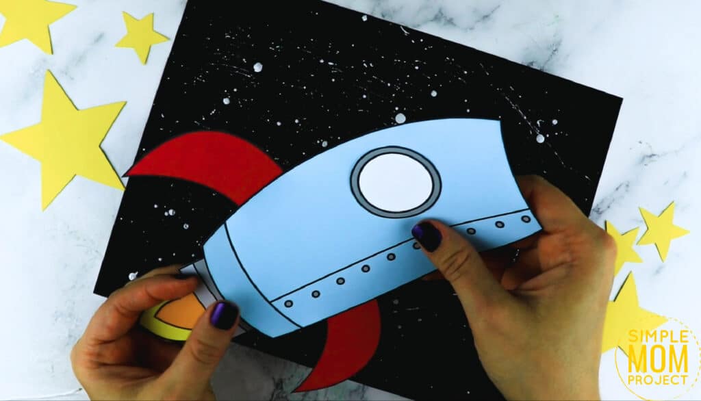 Cut and Paste Rocket Ship Craft with Spaceship Template - Simple Mom ...