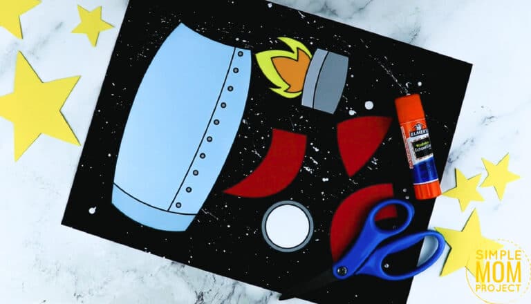 Cut and Paste Rocket Ship Craft with Spaceship Template - Simple Mom ...