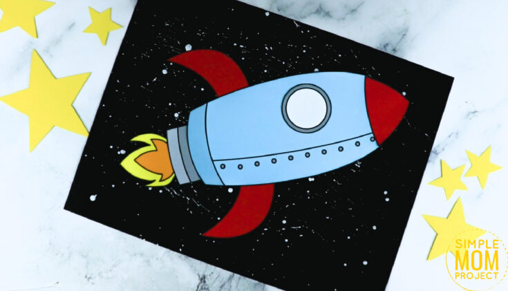 Cut and Paste Rocket Ship Craft with Spaceship Template - Simple Mom ...