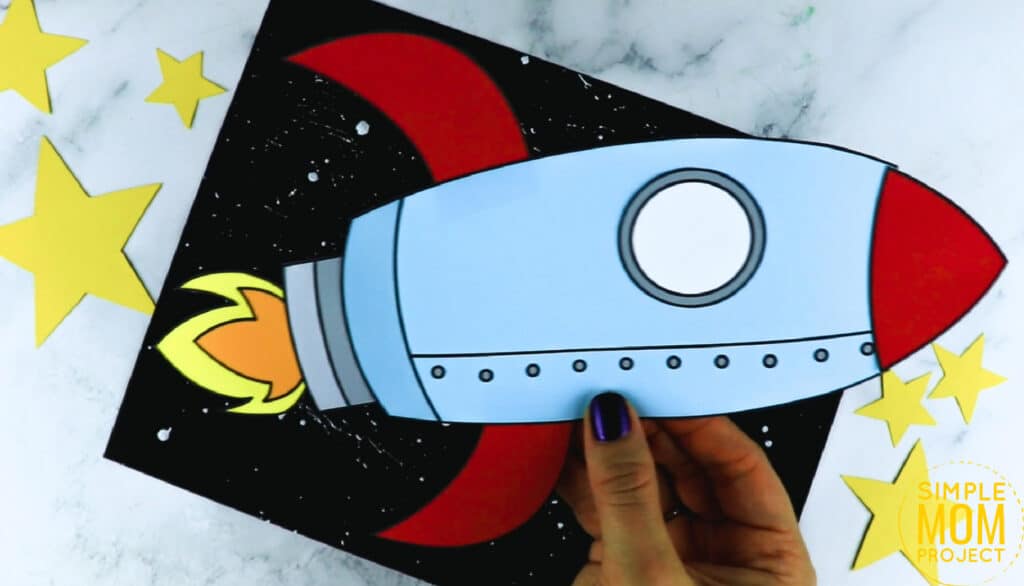 Cut and Paste Rocket Ship Craft with Spaceship Template - Simple Mom ...