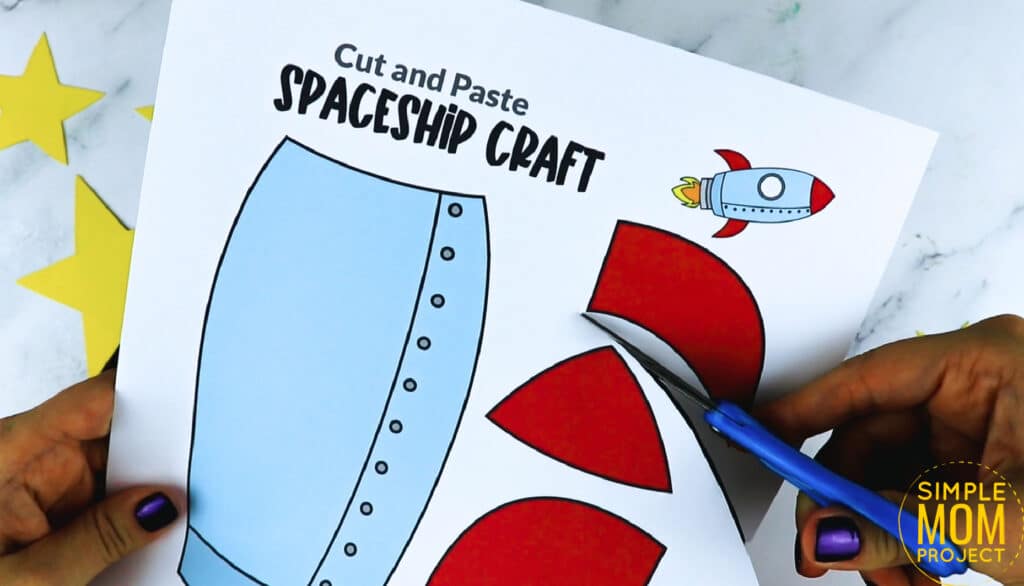Cut and Paste Rocket Ship Craft with Spaceship Template - Simple Mom ...
