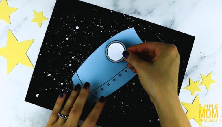 Cut and Paste Rocket Ship Craft with Spaceship Template - Simple Mom ...