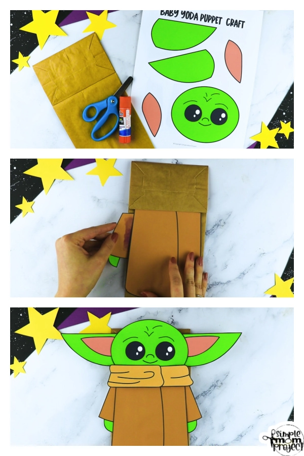 Printable Baby Yoda Paper Bag Puppet Template – Simple Mom Project