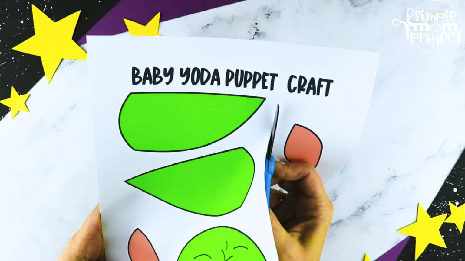 Printable Baby Yoda Paper Bag Puppet Template - Simple Mom Project