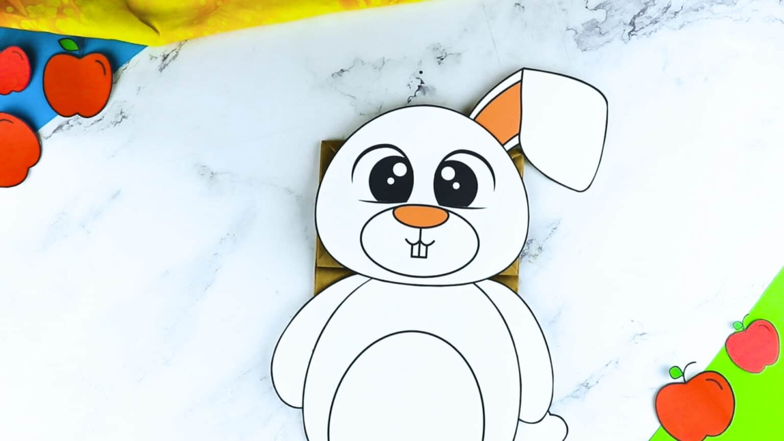 Printable Bunny Rabbit Paper Bag Puppet Template - Simple Mom Project
