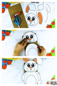 Printable Bunny Rabbit Paper Bag Puppet Template - Simple Mom Project