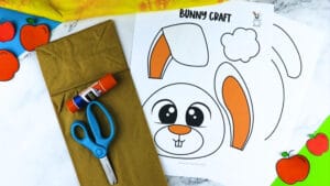 Printable Bunny Rabbit Paper Bag Puppet Template - Simple Mom Project