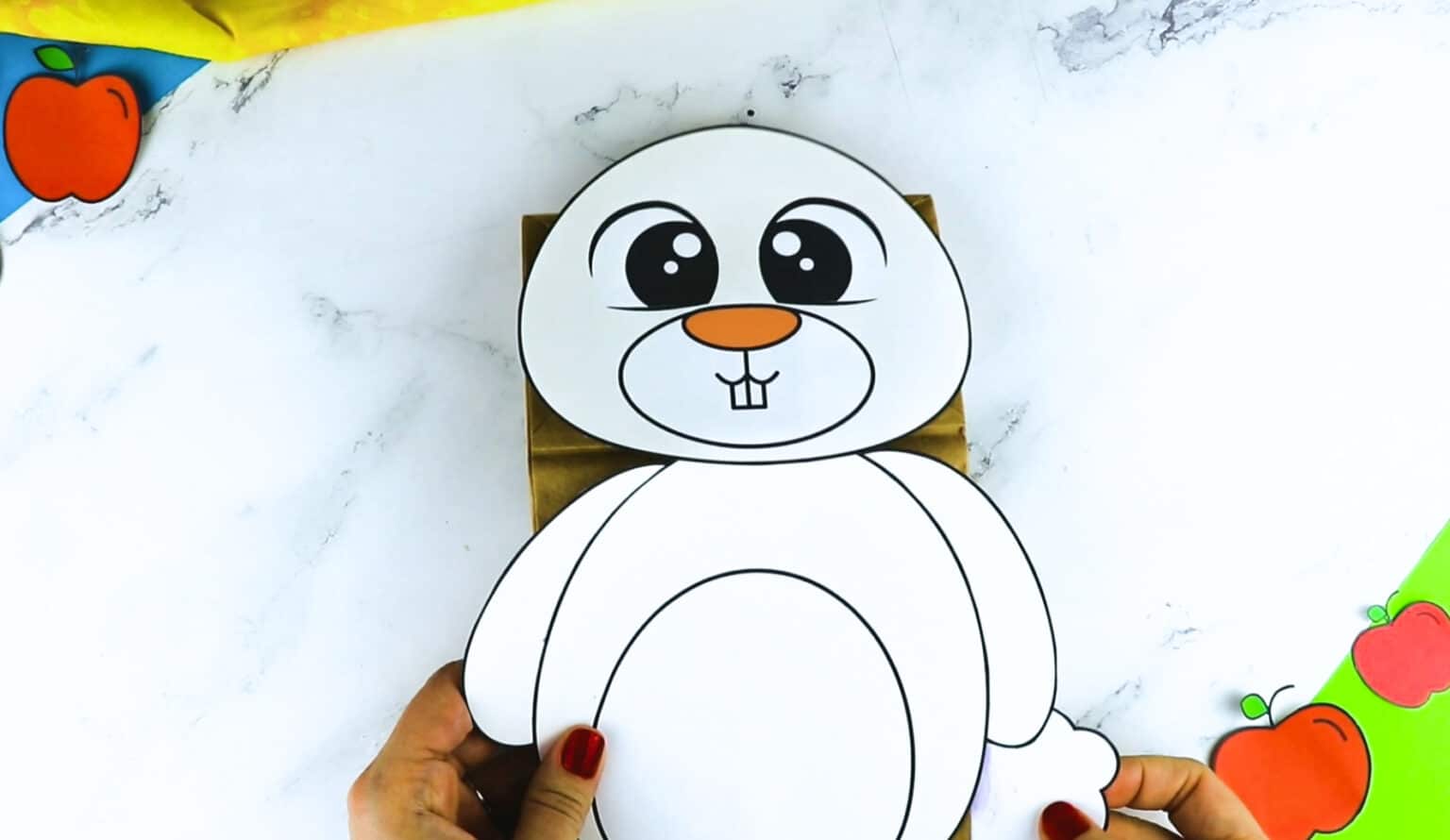 Printable Bunny Rabbit Paper Bag Puppet Template - Simple Mom Project