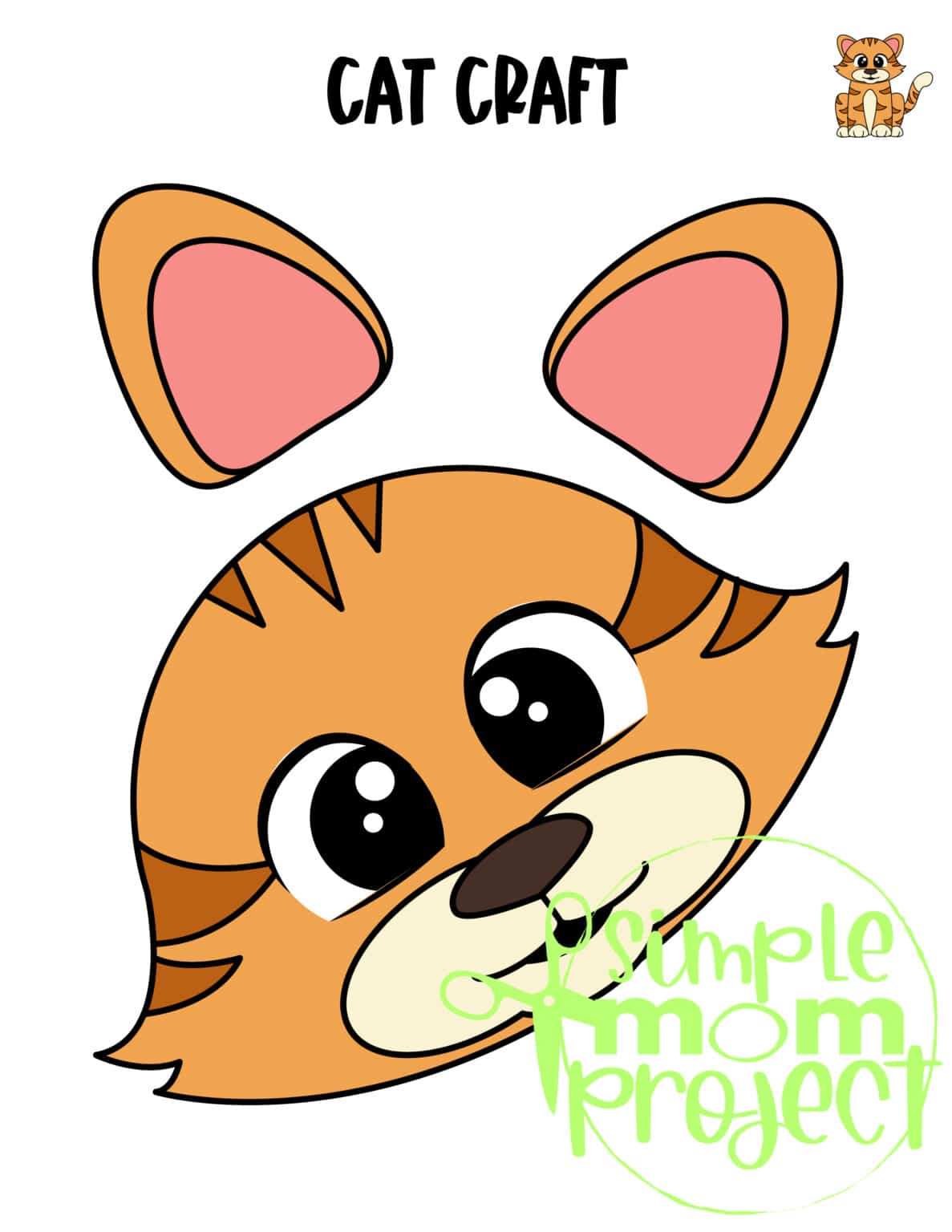 Printable Cat Paper Bag Puppet Template - Simple Mom Project