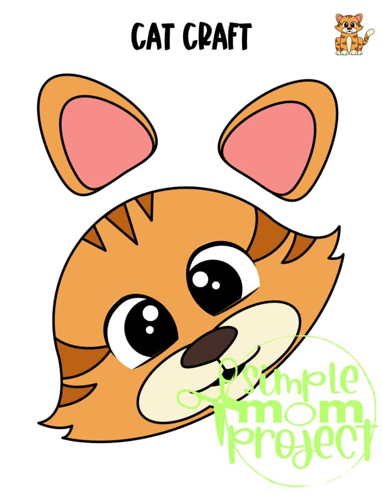 Printable Cat Paper Bag Puppet Template - Simple Mom Project