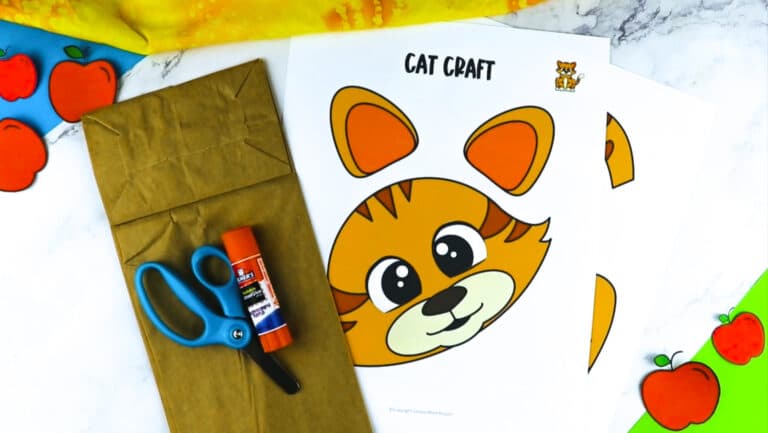 Printable Cat Paper Bag Puppet Template - Simple Mom Project