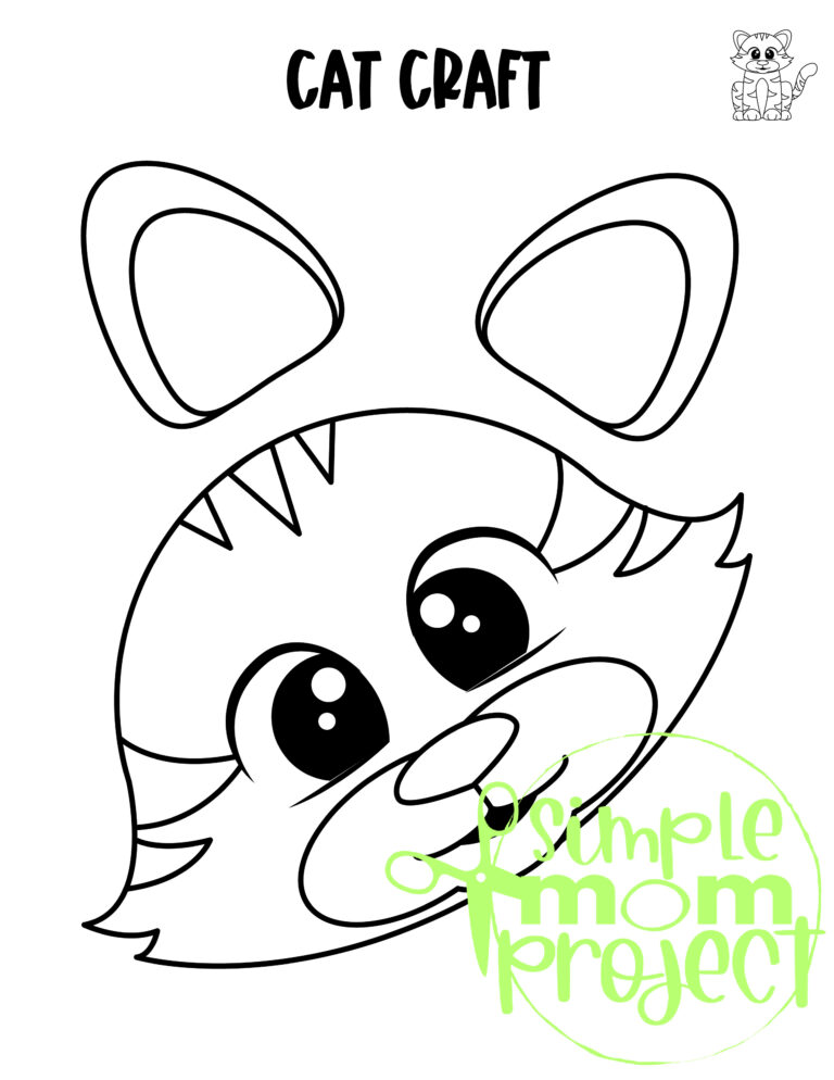 Printable Cat Paper Bag Puppet Template - Simple Mom Project