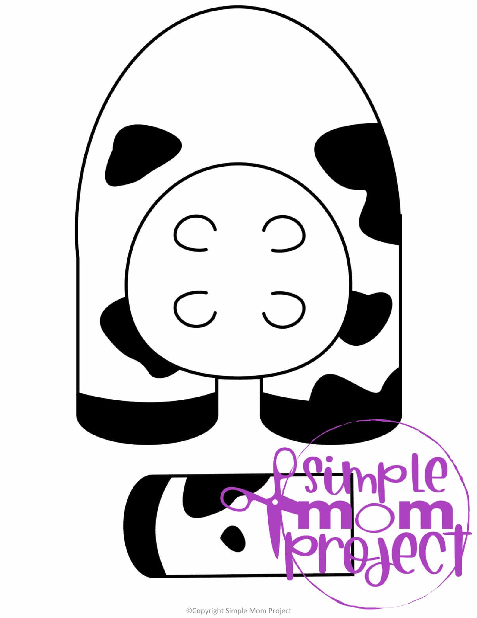 Printable Cow Paper Bag Puppet Template - Simple Mom Project