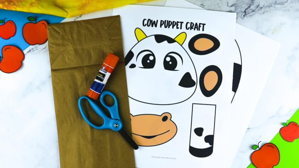 Printable Cow Paper Bag Puppet Template - Simple Mom Project