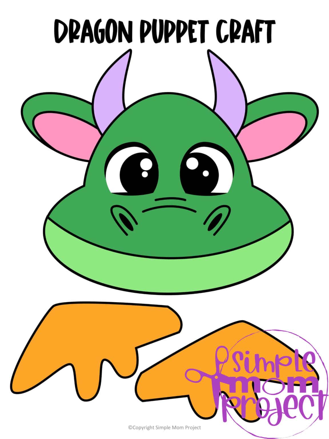 Printable Dragon Paper Bag Puppet Template – Simple Mom Project