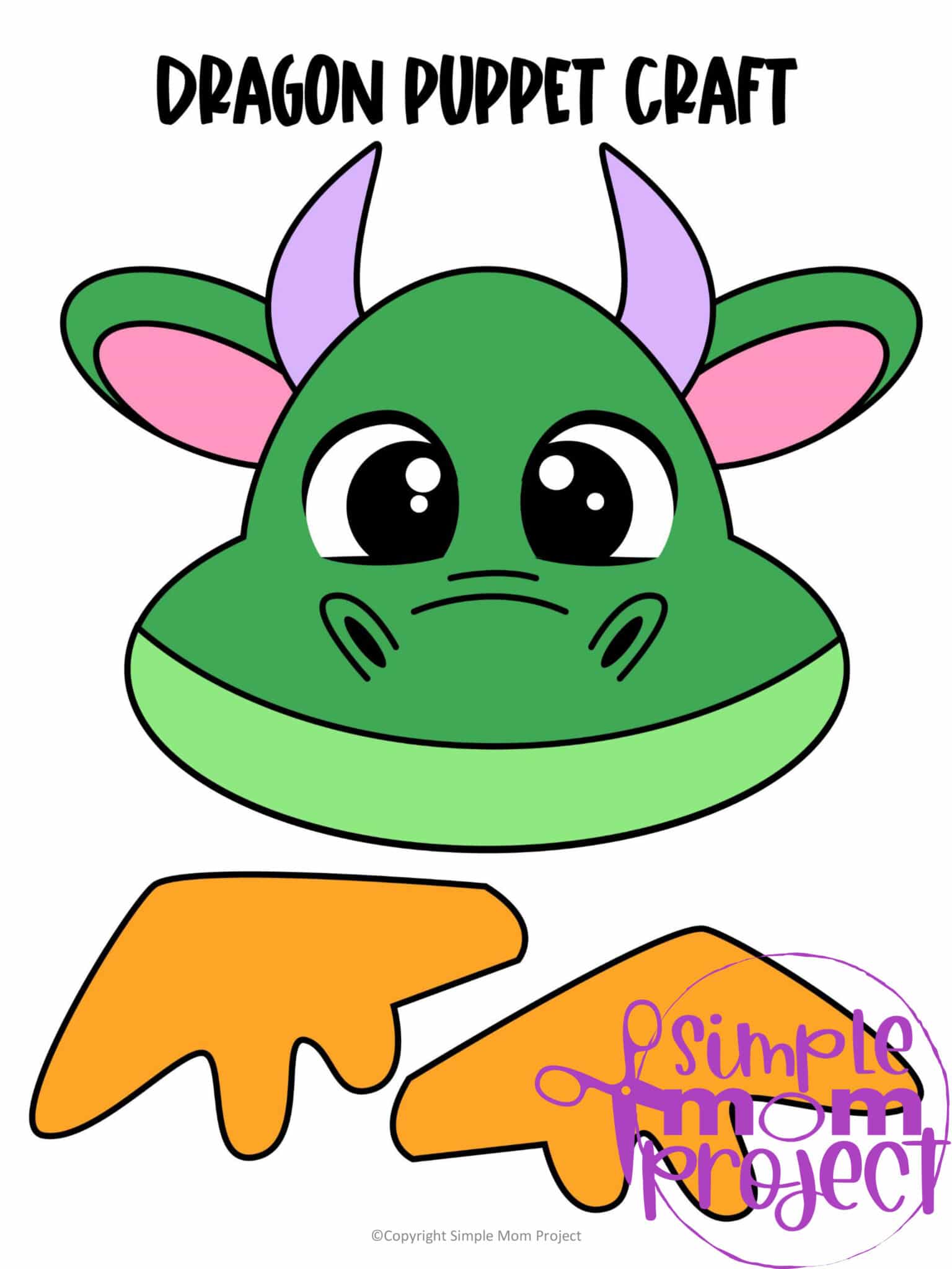 Printable Dragon Paper Bag Puppet Template – Simple Mom Project