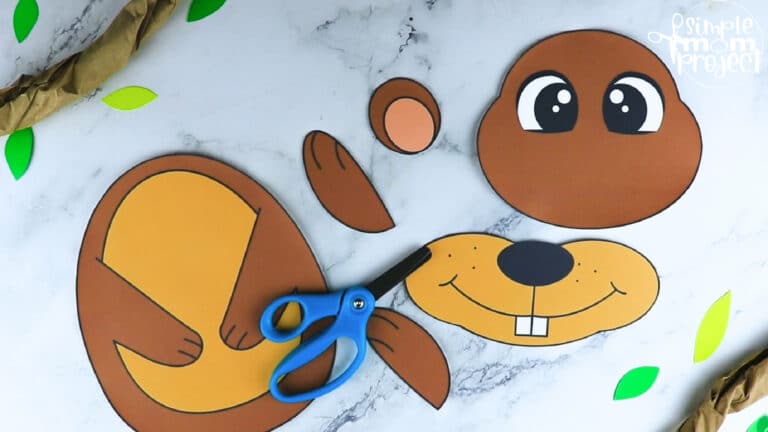 Printable Groundhog Paper Bag Puppet Template - Simple Mom Project