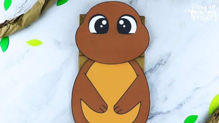 Printable Groundhog Paper Bag Puppet Template - Simple Mom Project