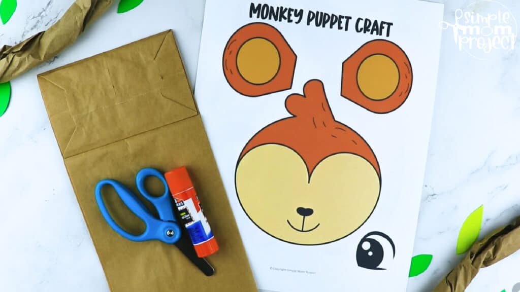 Printable Monkey Paper Bag Puppet Template - Simple Mom Project