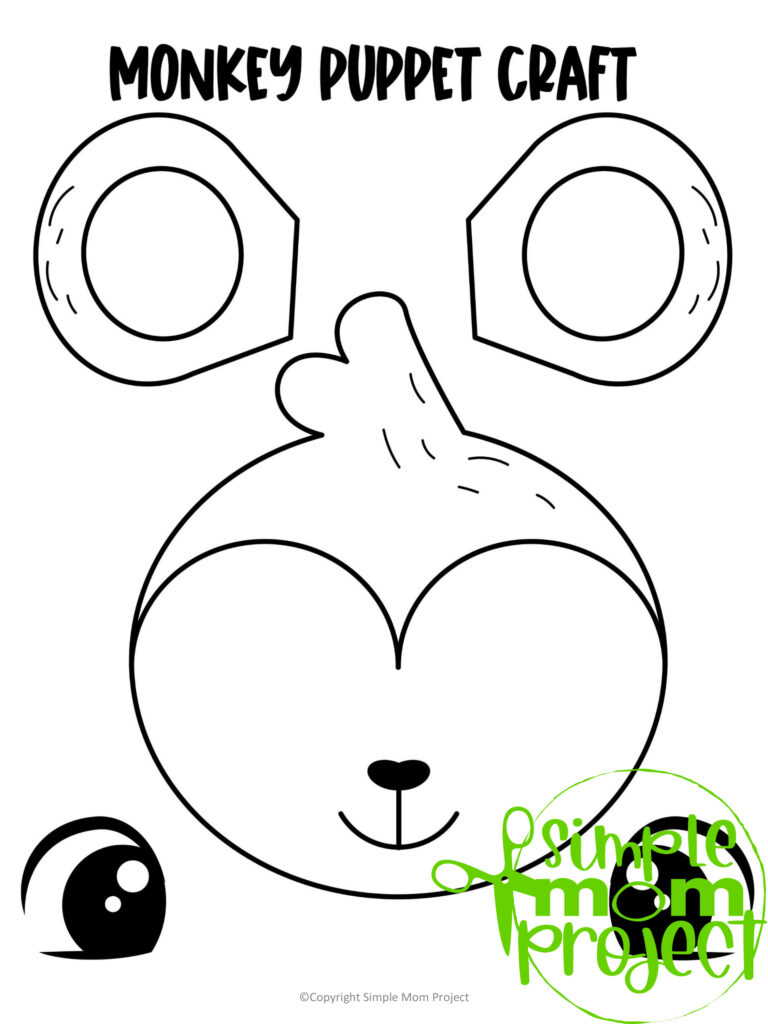 Printable Monkey Paper Bag Puppet Template - Simple Mom Project