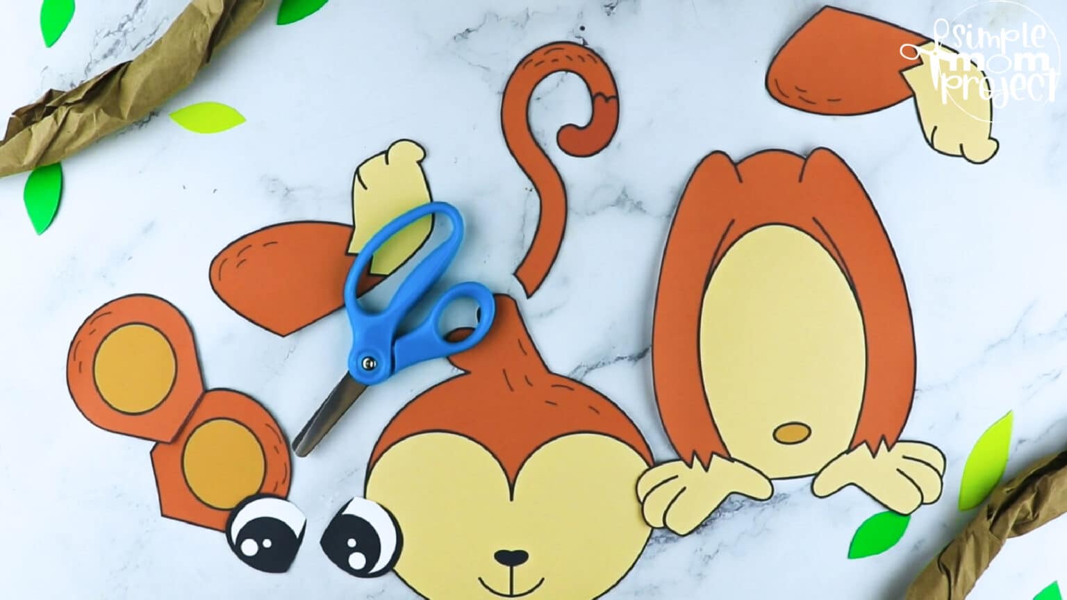 Printable Monkey Paper Bag Puppet Template - Simple Mom Project