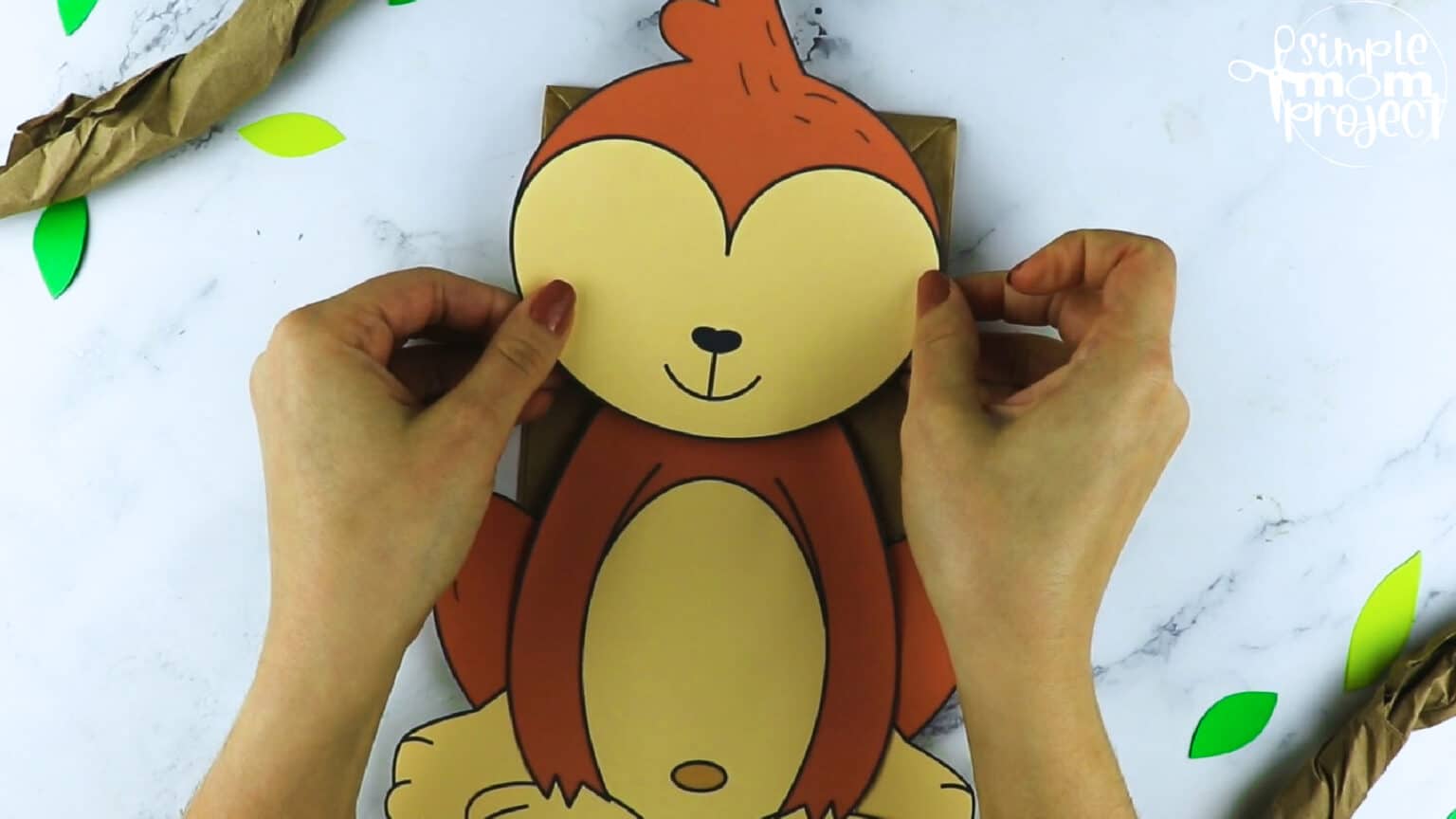 Printable Monkey Paper Bag Puppet Template - Simple Mom Project