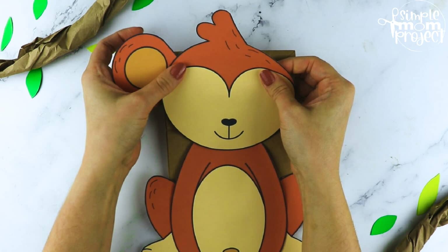 Printable Monkey Paper Bag Puppet Template - Simple Mom Project