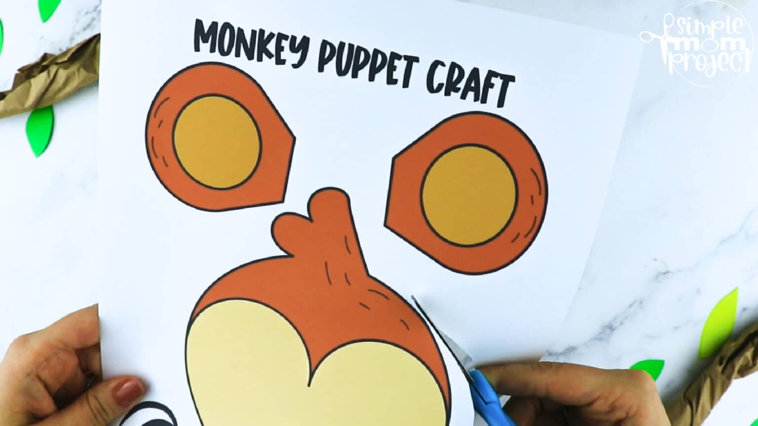 Printable Monkey Paper Bag Puppet Template - Simple Mom Project