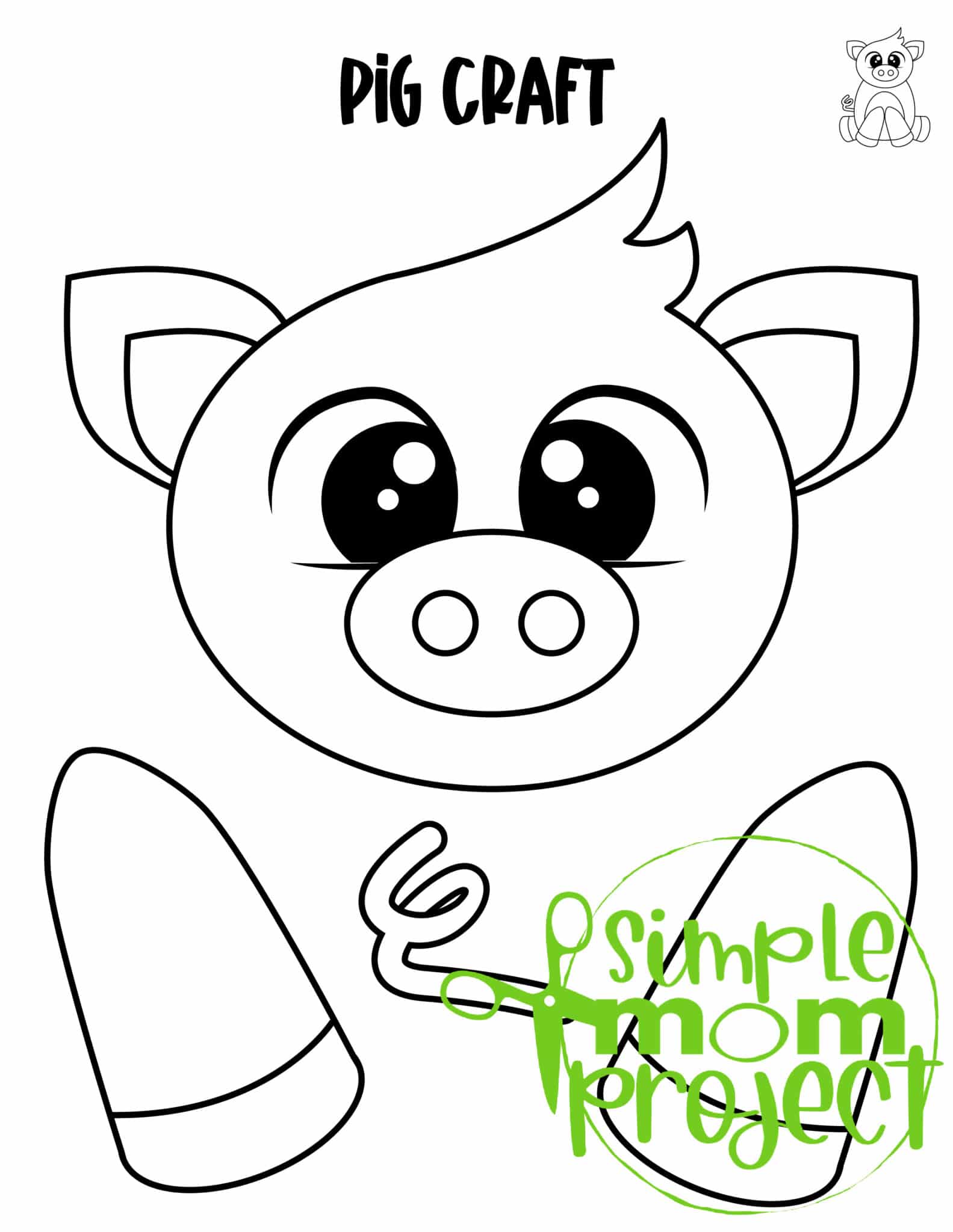 Printable Pig Paper Bag Puppet Template – Simple Mom Project