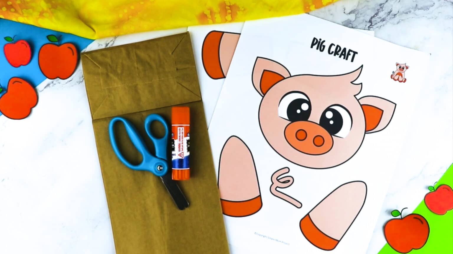 Printable Pig Paper Bag Puppet Template – Simple Mom Project