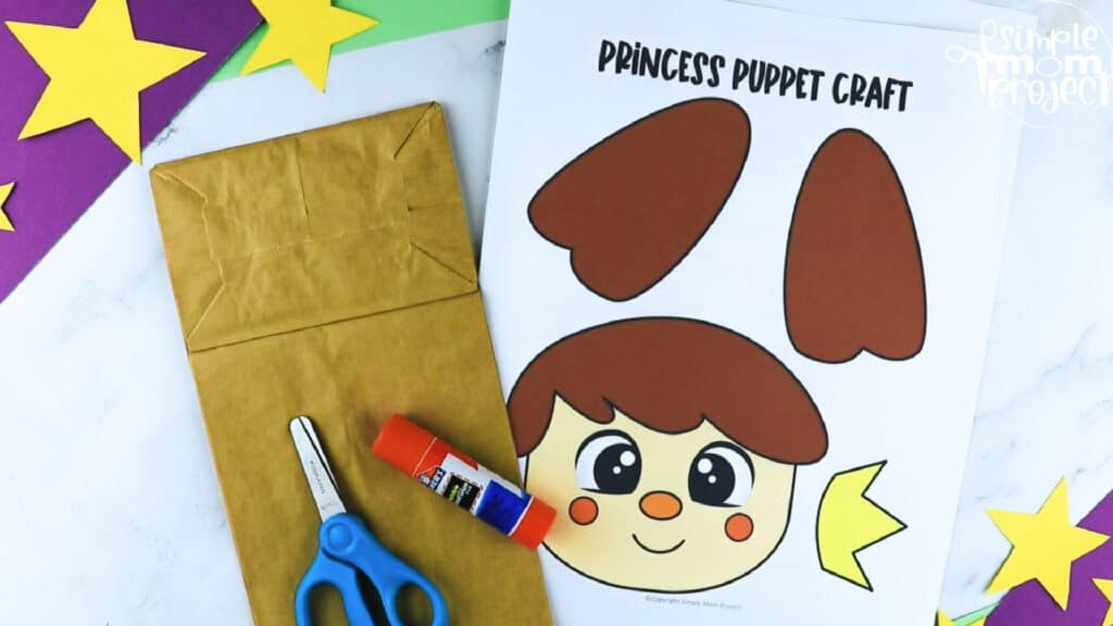 Printable Princess Paper Bag Puppet Template - Simple Mom Project