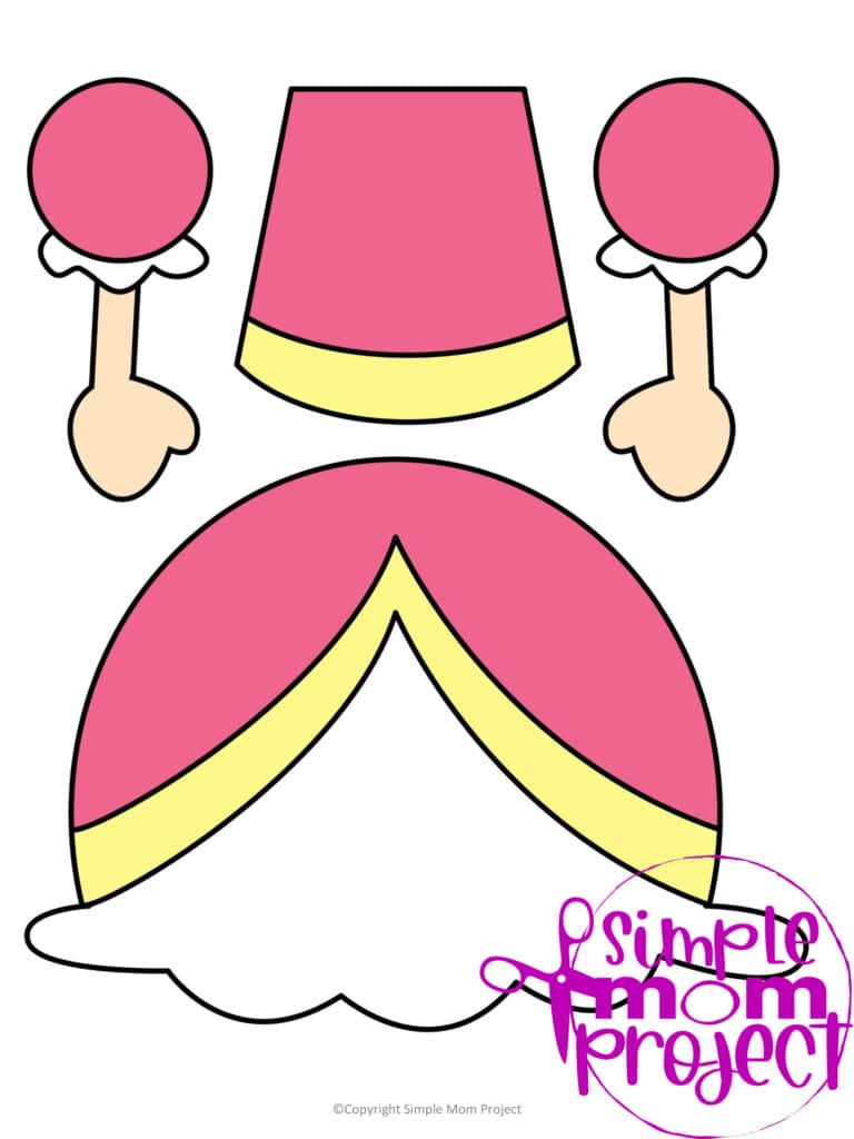Printable Princess Paper Bag Puppet Template - Simple Mom Project