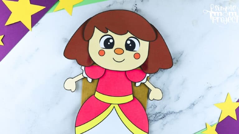 Printable Princess Paper Bag Puppet Template - Simple Mom Project