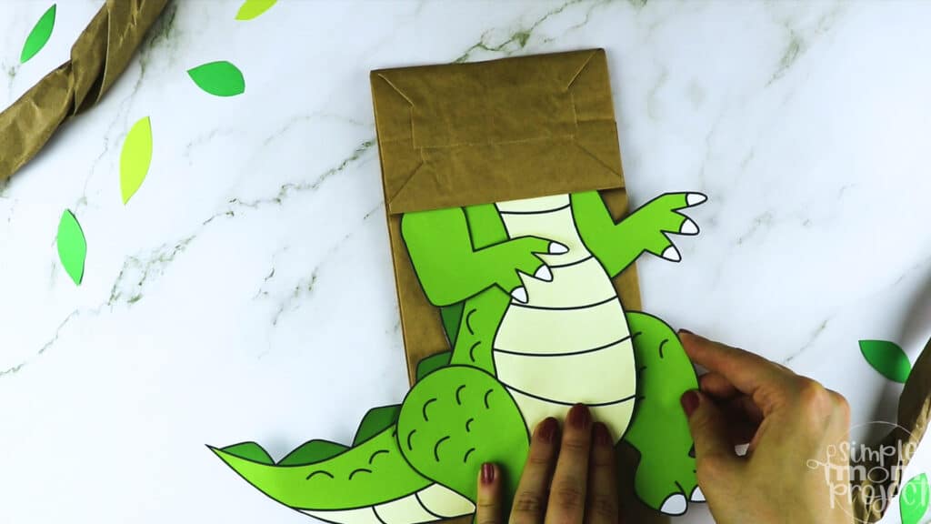 Printable Alligator Paper Bag Puppet Template - Simple Mom Project