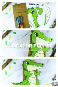 Printable Alligator Paper Bag Puppet Template - Simple Mom Project