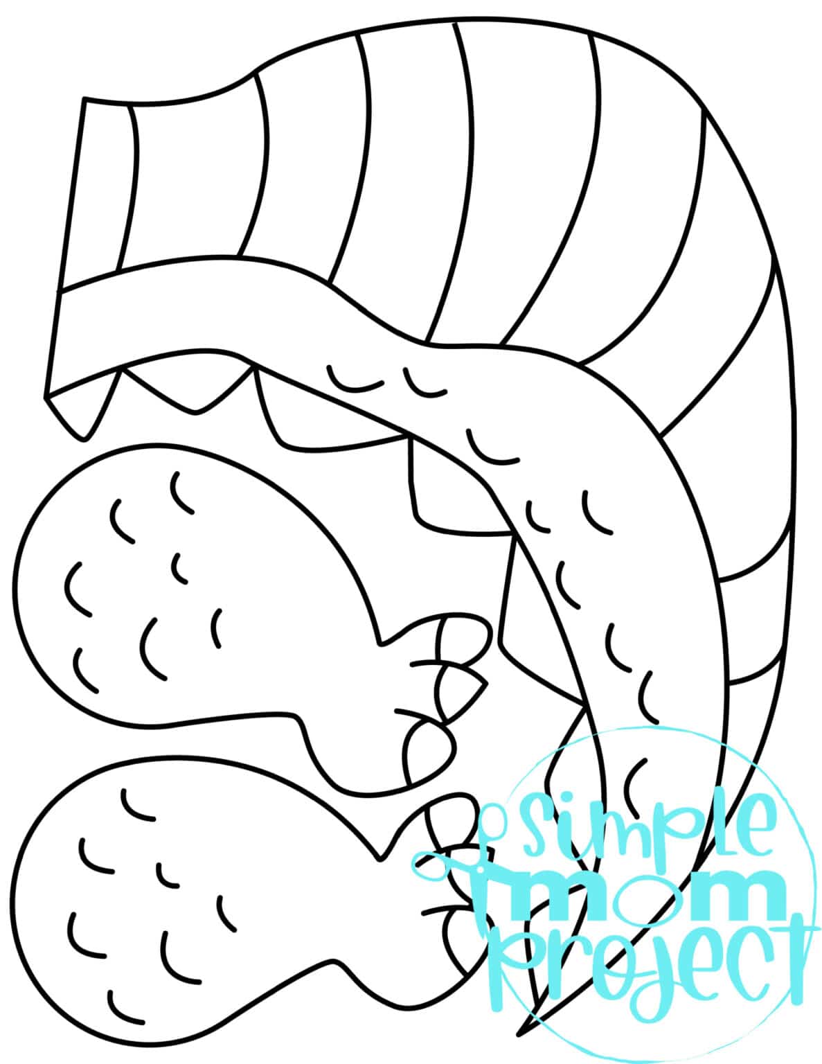 Printable Alligator Paper Bag Puppet Template - Simple Mom Project