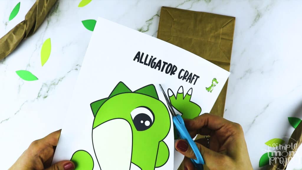 Printable Alligator Paper Bag Puppet Template - Simple Mom Project