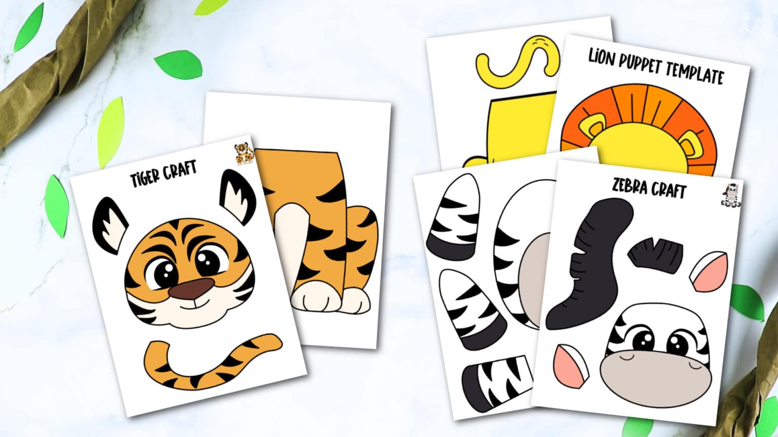 Printable Zoo Animal Puppet Craft Templates - Simple Mom Project