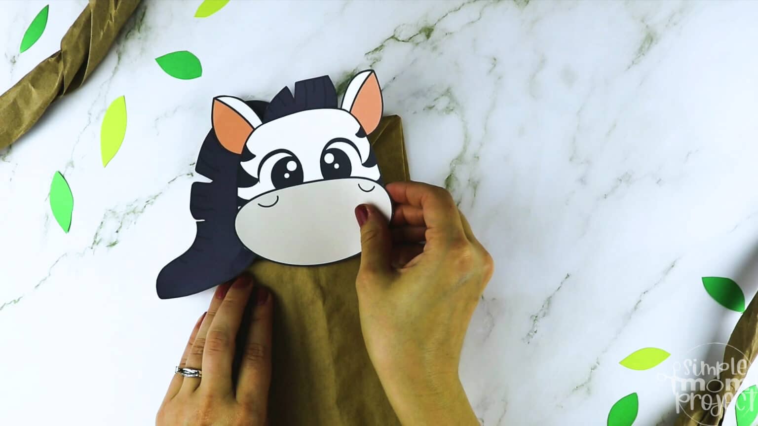 Printable Zebra Paper Bag Puppet Template - Simple Mom Project