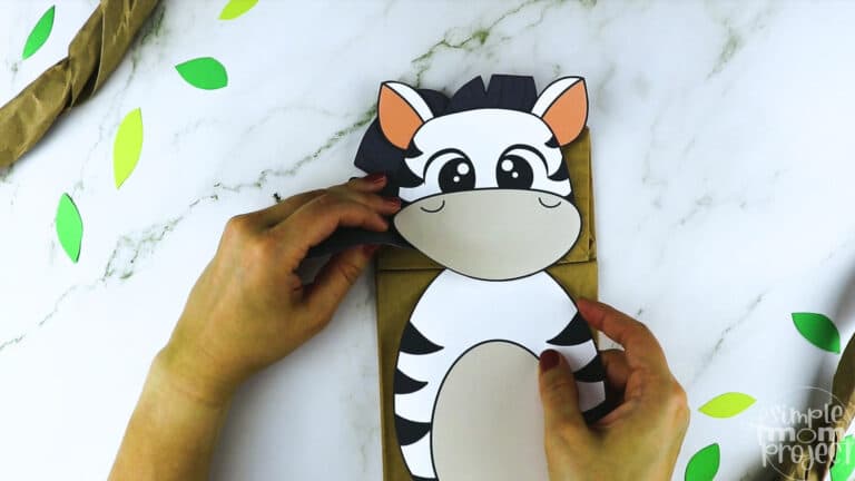 Printable Zebra Paper Bag Puppet Template - Simple Mom Project