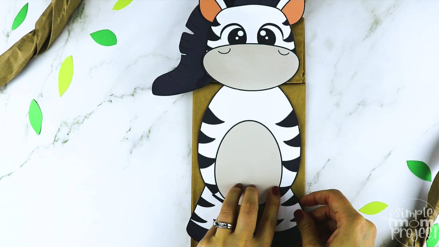 Printable Zebra Paper Bag Puppet Template - Simple Mom Project